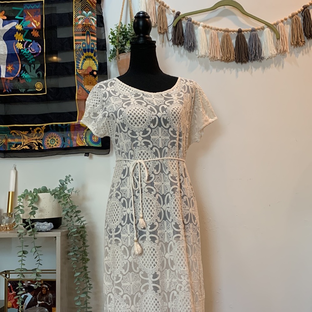 Anthropologie Lilka Lace Maxi Dress - Gem